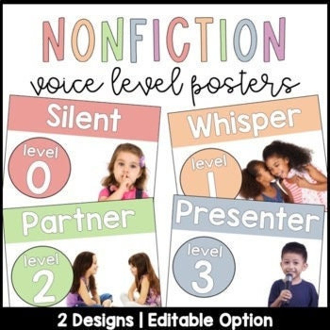 Voice Level Posters Real Pictures | Nonfiction | Editable | Pastel ...