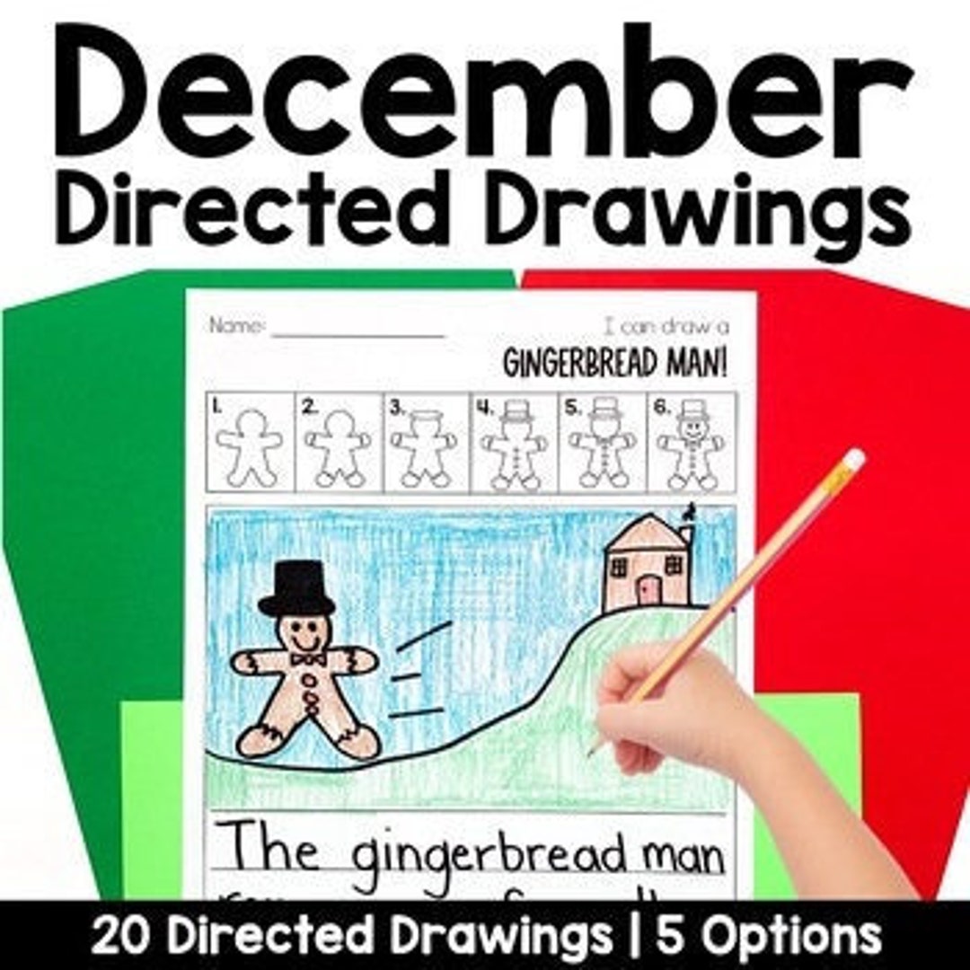December Directed Drawings With Shapes | Winter | Christmas - Etsy