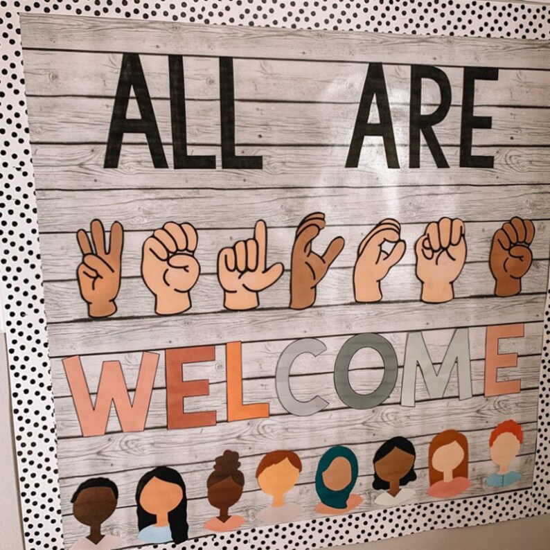 All Are Welcome Bulletin Board Boho Classroom Decor - Etsy