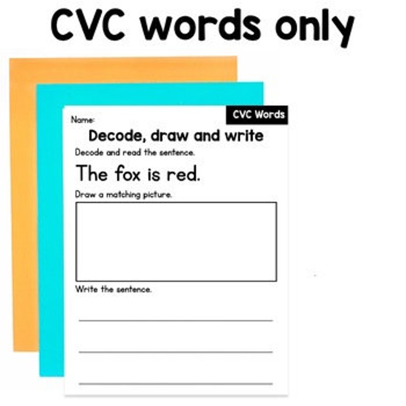 Decode Draw Write CVC Words Center | No Prep - Etsy