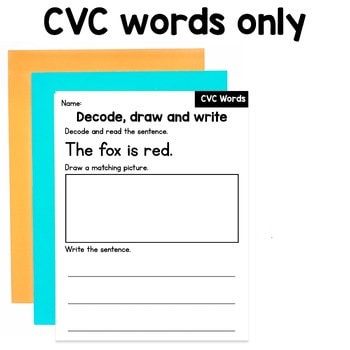 Decode Draw Write CVC Words Center | No Prep - Etsy