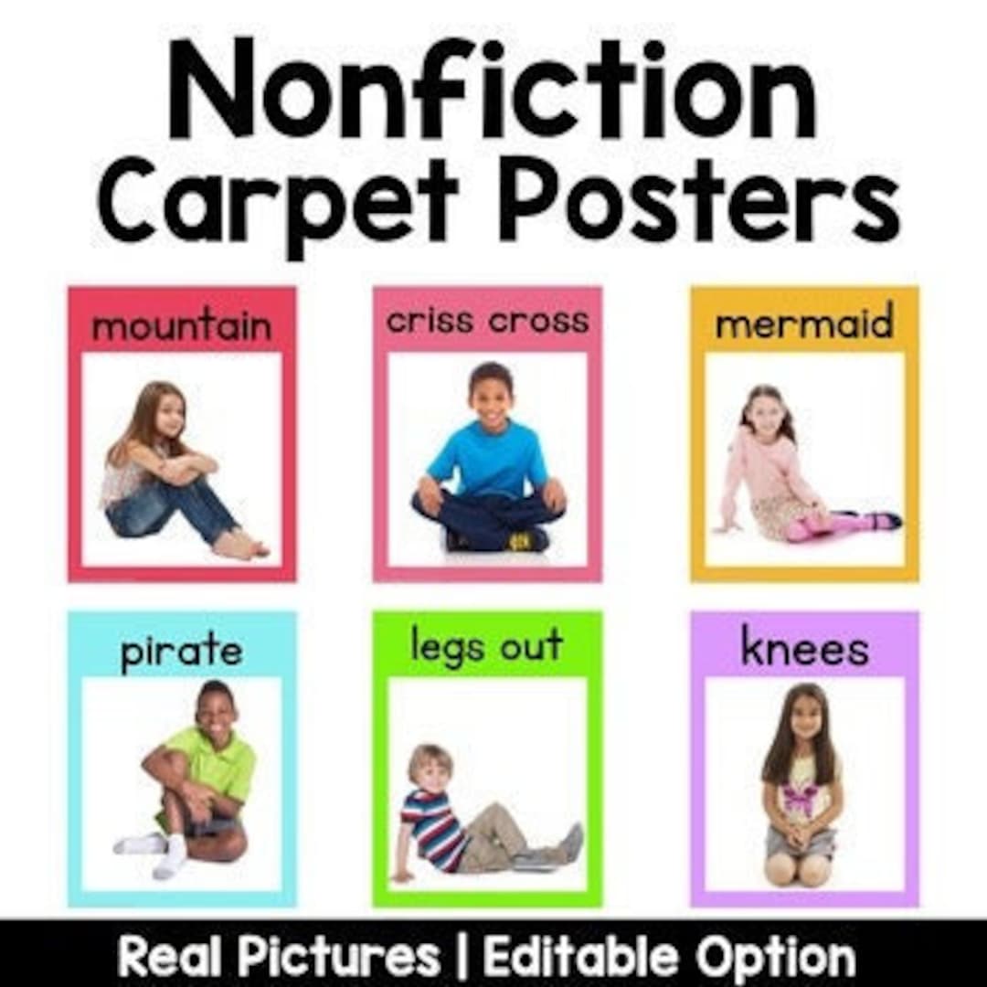 Carpet Posters | Nonfiction | Editable | Bright Rainbow | Classroom ...