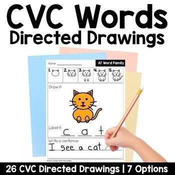 CVC Words Directed Drawings | Decodable | Phonics - Etsy
