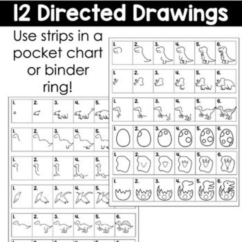 Dinosaur Directed Drawings - Etsy