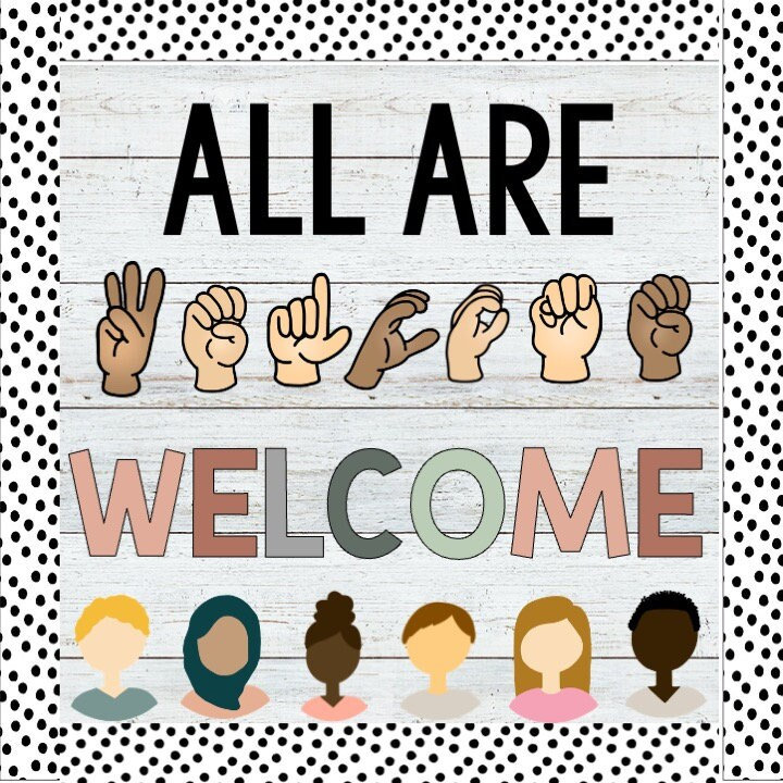 All Are Welcome Bulletin Board Boho Classroom (Download Now) - Etsy