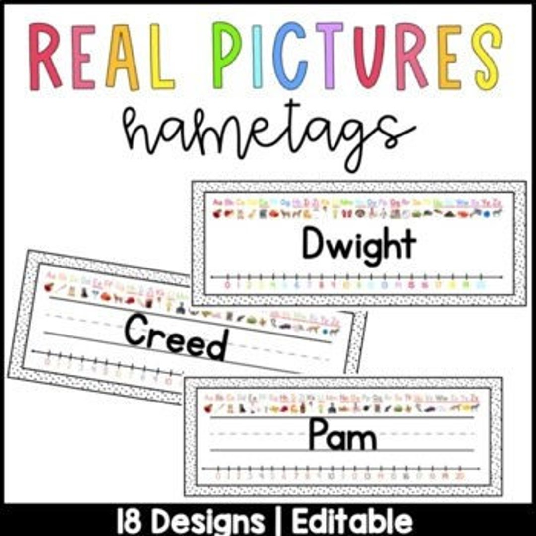 Real Alphabet Pictures Name Plates | Boho | Pastel Rainbow | Bright ...