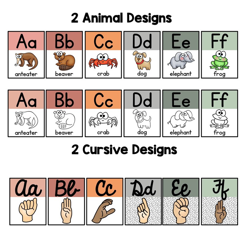 Boho ASL Alphabet Posters | Boho Classroom Decor | American Sign ...