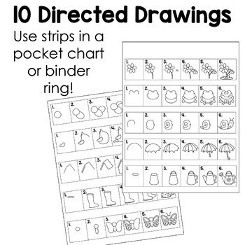 April Directed Drawings With Shapes Spring - Etsy