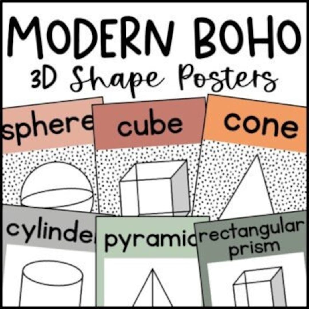 Modern Boho Dalmatian 3d Shape Poster | Neutral Classroom Decor ...