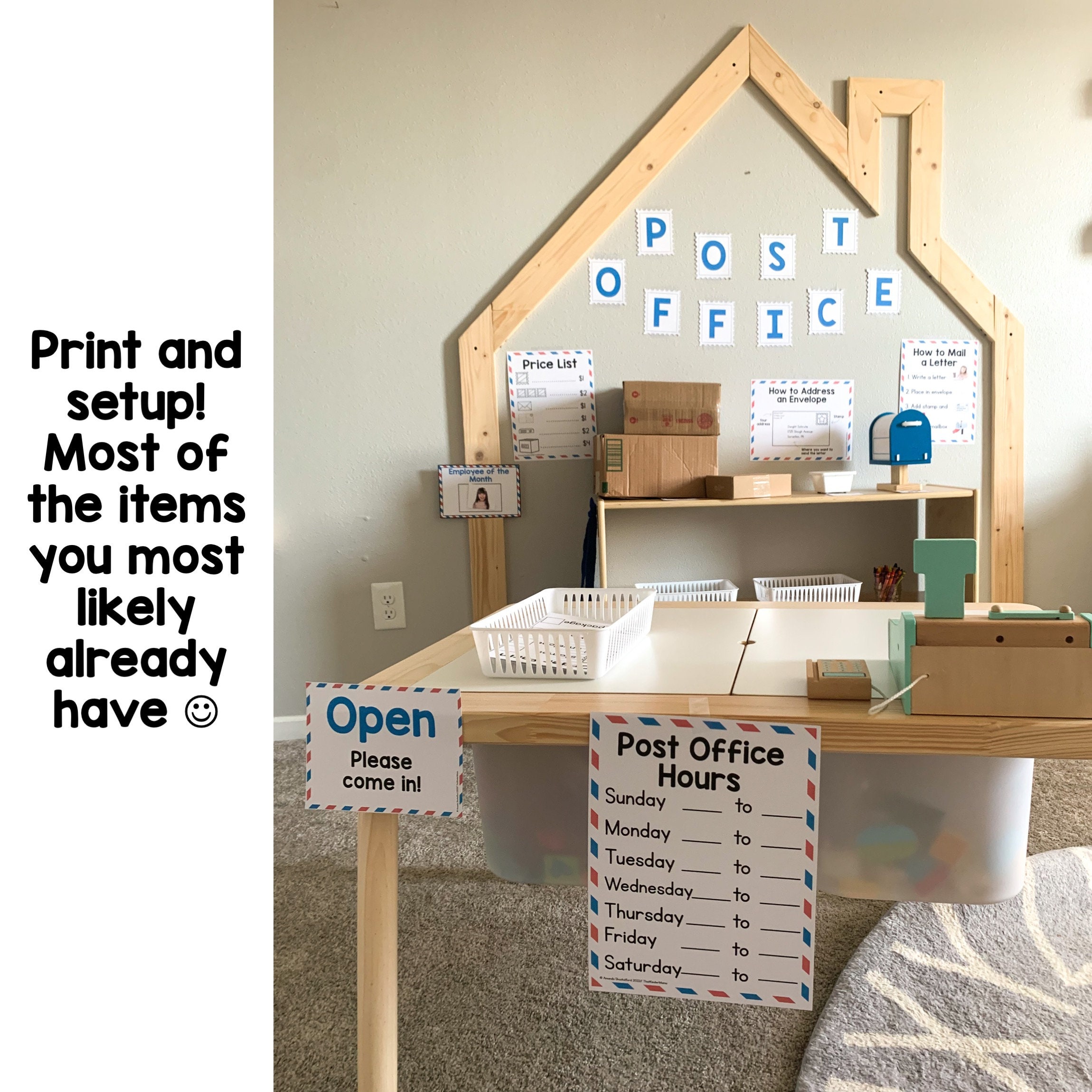 PRINTABLE Post Office Dramatic Play Preschool Sensory Play Elementary ...