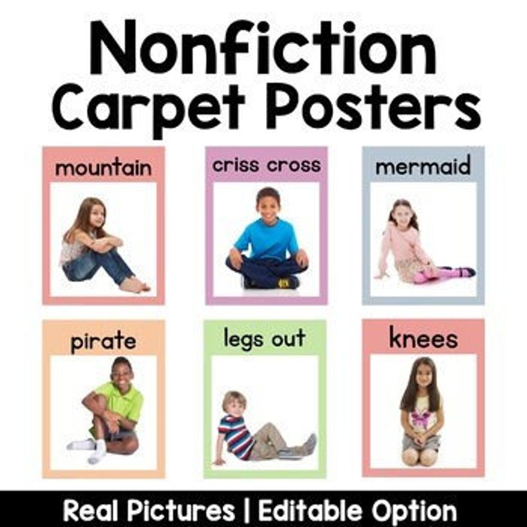 Carpet Posters | Nonfiction | Editable | Pastel Rainbow | Classroom ...