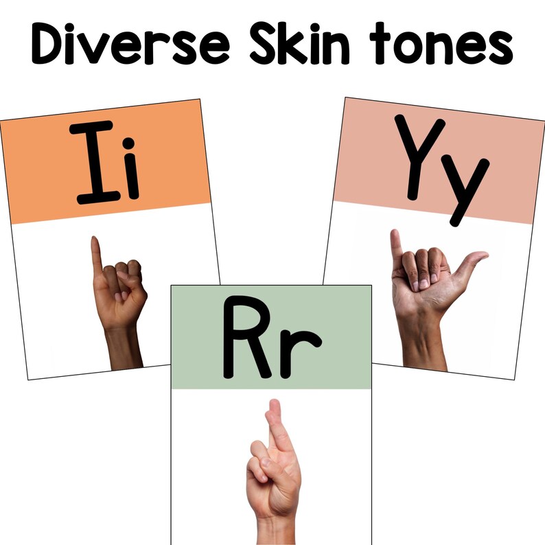 Boho ASL Alphabet Poster Boho Rainbow Classroom Decor American Sign ...