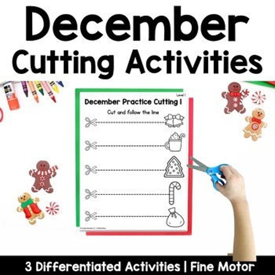 December Cutting Pages | Fine Motor Tubs | Morning Work - Etsy