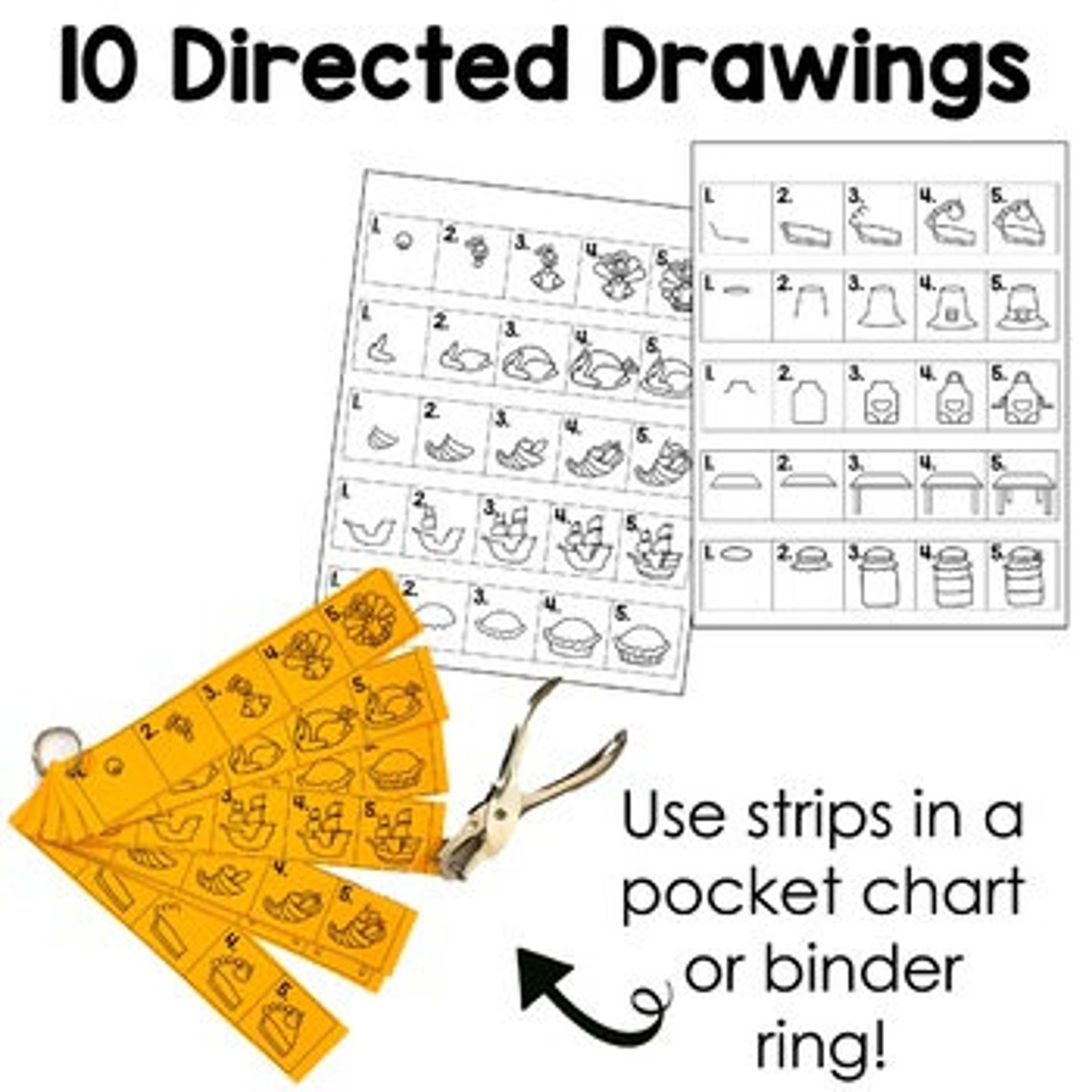 November Directed Drawings With Shapes | Thanksgiving | Fall | Autumn ...