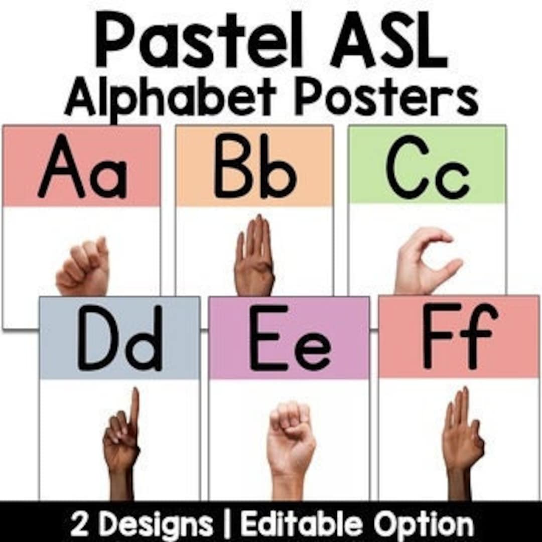 Pastel Rainbow ASL Alphabet Poster | Real Pictures | Nonfiction ...