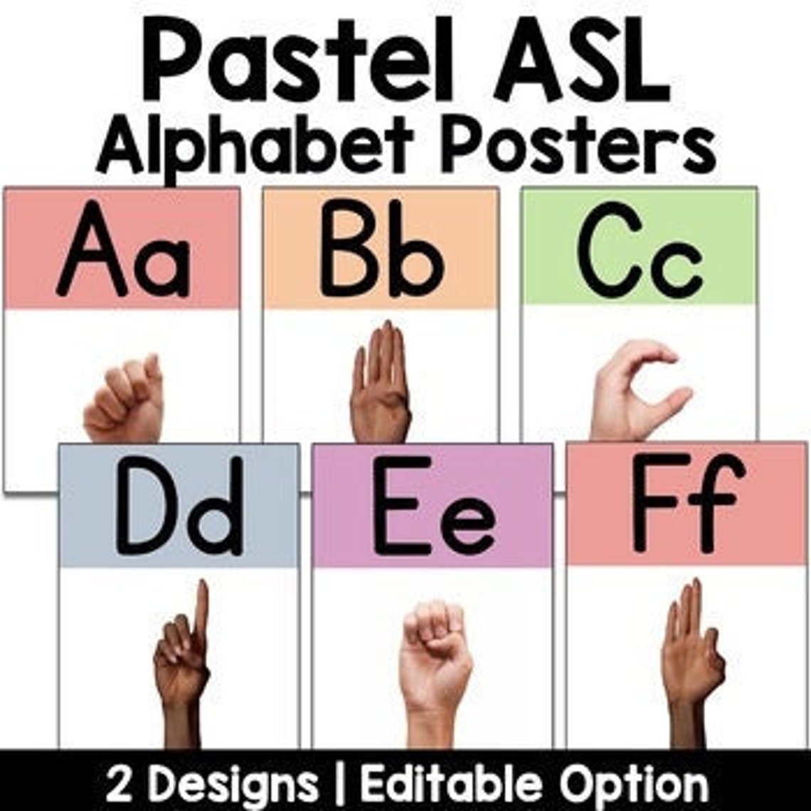 Pastel Rainbow ASL Alphabet Poster | Real Pictures | Nonfiction ...