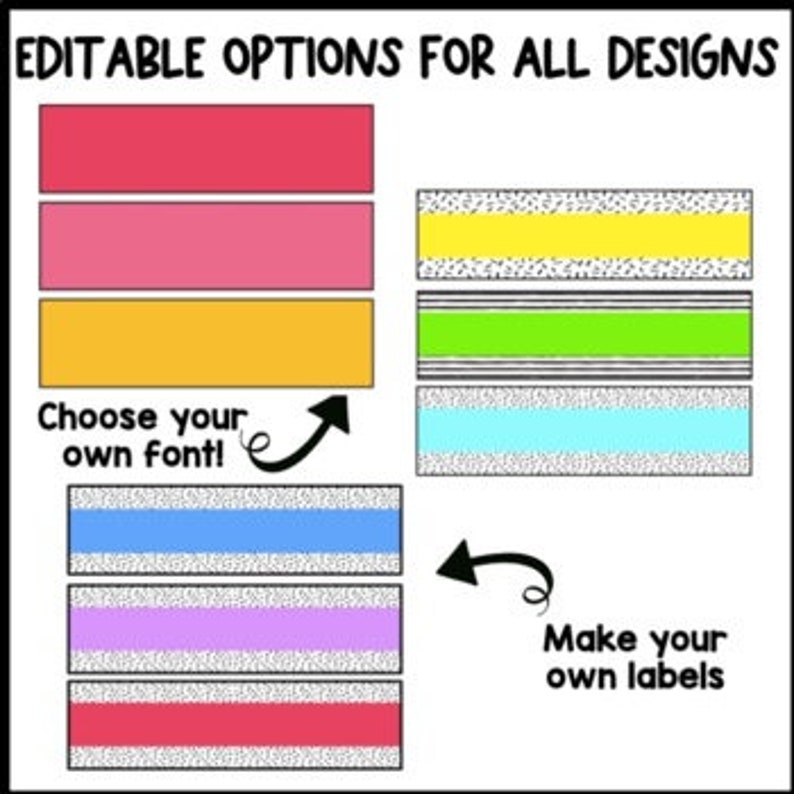 Bright Rainbow Rolling Cart Labels | Editable | Dalmatian - Etsy