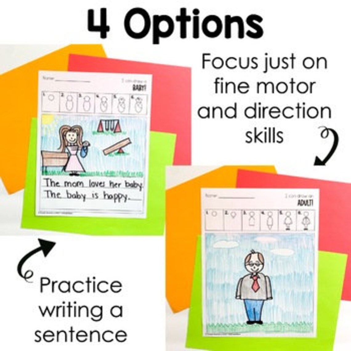 People Directed Drawings With Shapes | Clothing Details - Etsy