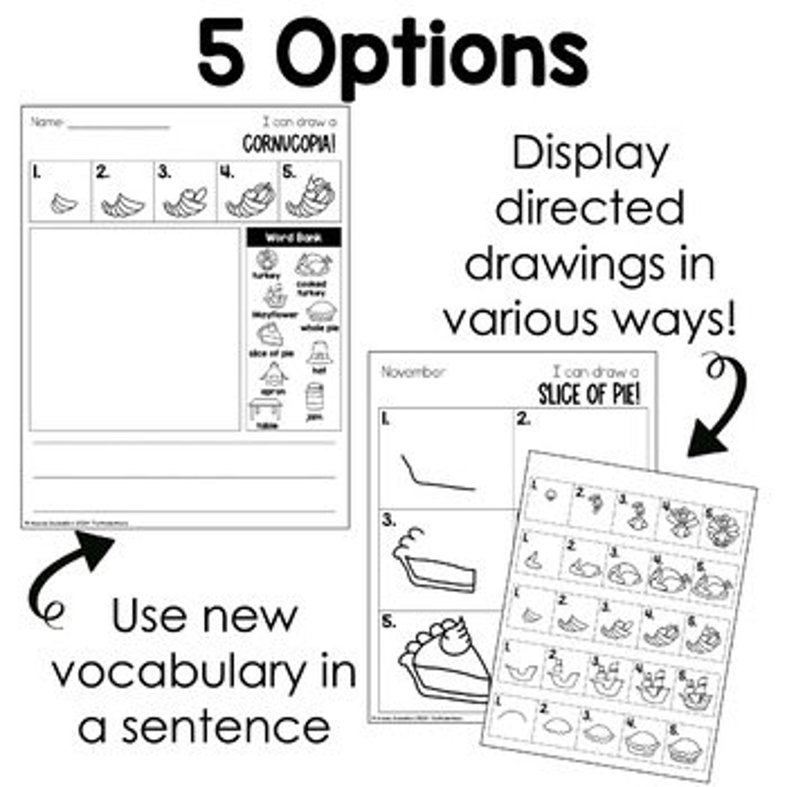 November Directed Drawings With Shapes | Thanksgiving | Fall | Autumn ...
