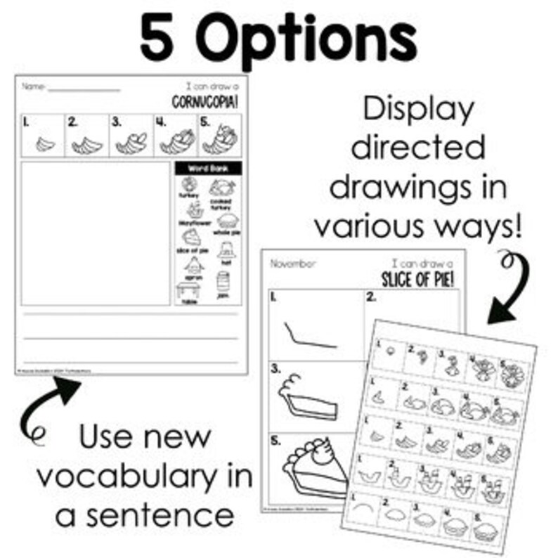 November Directed Drawings With Shapes | Thanksgiving | Fall | Autumn ...