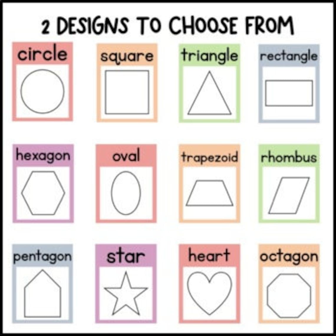 Pastel Rainbow Dalmatian 2D Shape Posters | Classroom Decor | Printable ...