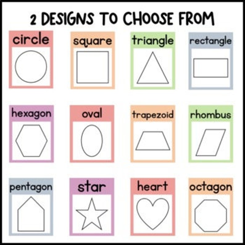 Pastel Rainbow Dalmatian 2D Shape Posters | Classroom Decor | Printable ...