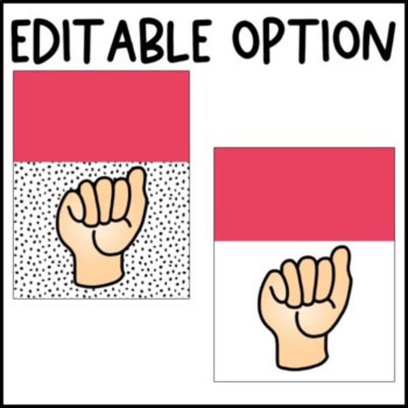 Bright Rainbow ASL Alphabet Poster | Dalmatian Print | Editable - Etsy