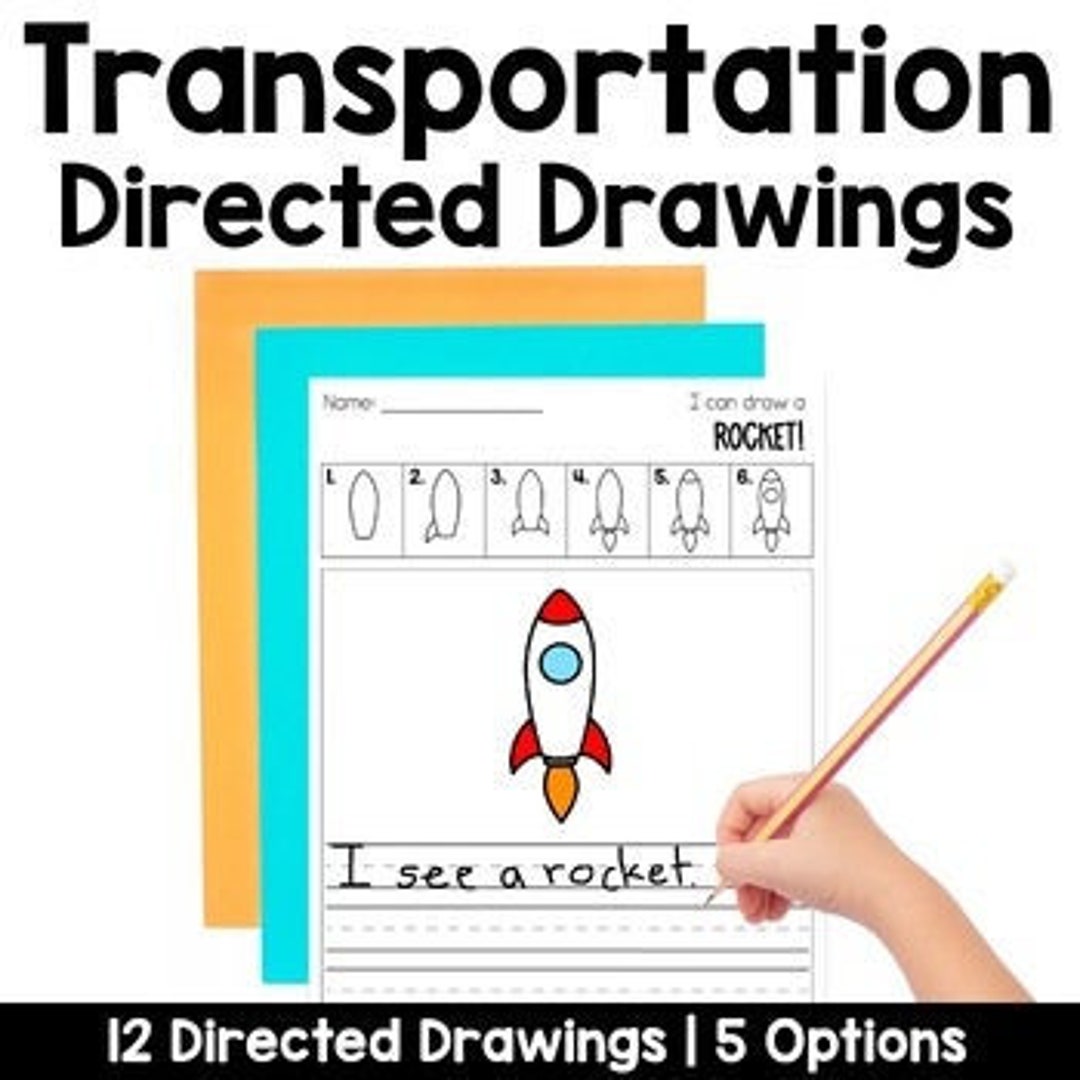 Transportation Directed Drawings | Car | Bus | Train - Etsy