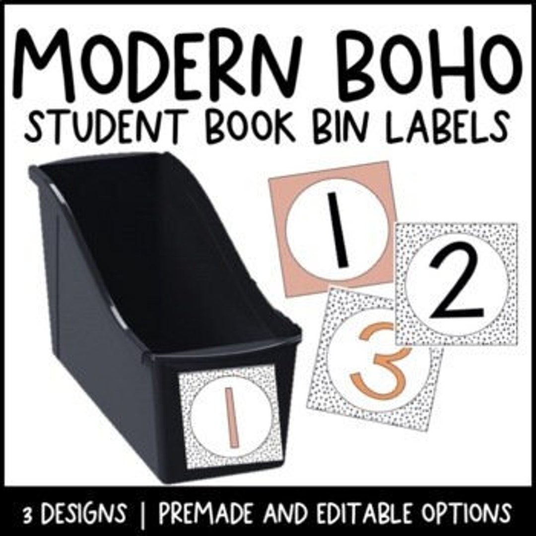Modern Boho Student Book Bin Labels Editable Dalmatian - Etsy