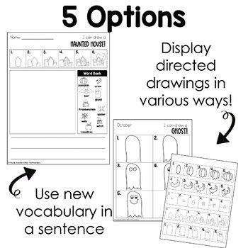 October Directed Drawings With Shapes | Halloween | Fall | Autumn - Etsy