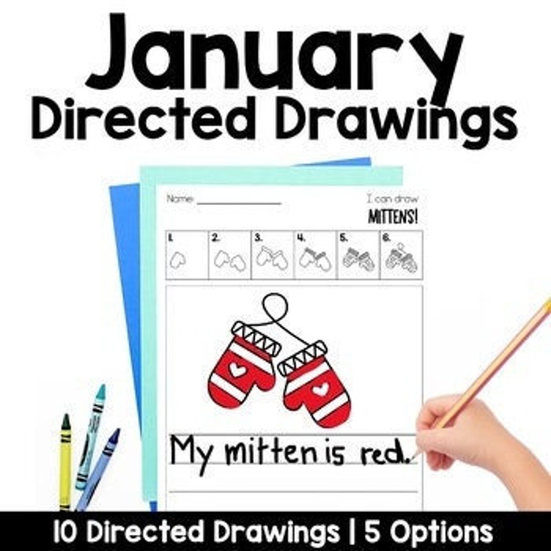 January Directed Drawings With Shapes | Winter | - Etsy