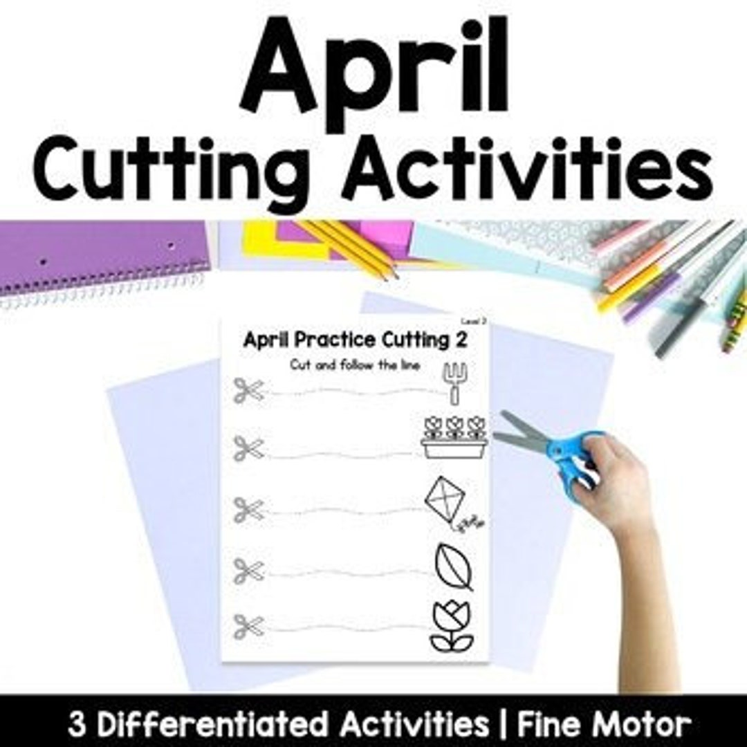 April Cutting Pages | Fine Motor Tubs | Morning Work - Etsy