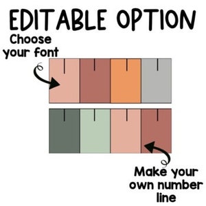 Modern Boho Number Line | Editable | Neutral Decor | Printable - Etsy