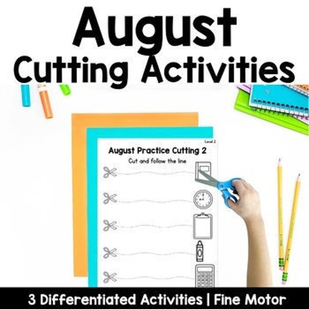 August Cutting Pages | Fine Motor Tubs | Morning Work - Etsy