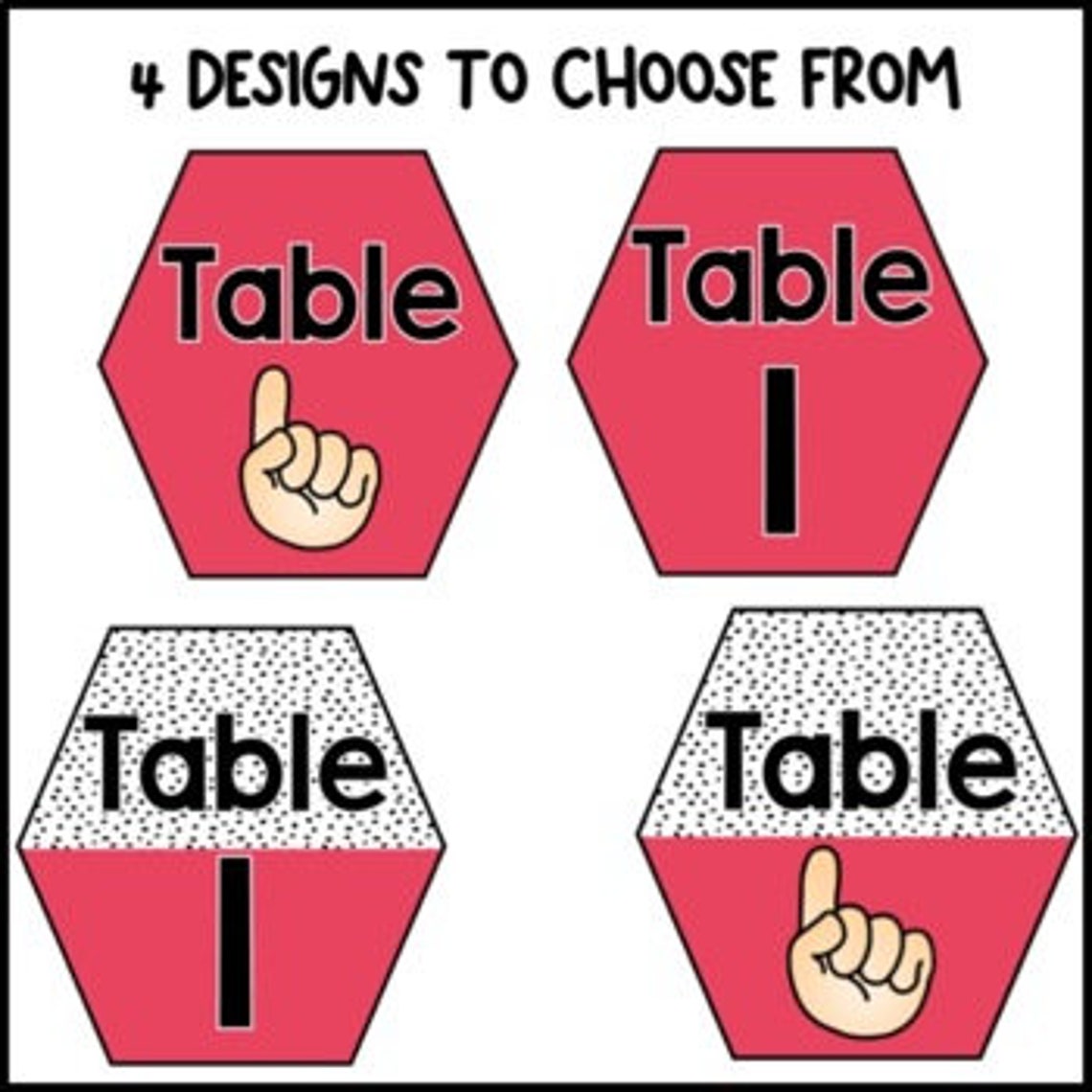 Bright Rainbow Table Group Signs | Editable | Dalmatian | Bulletin ...