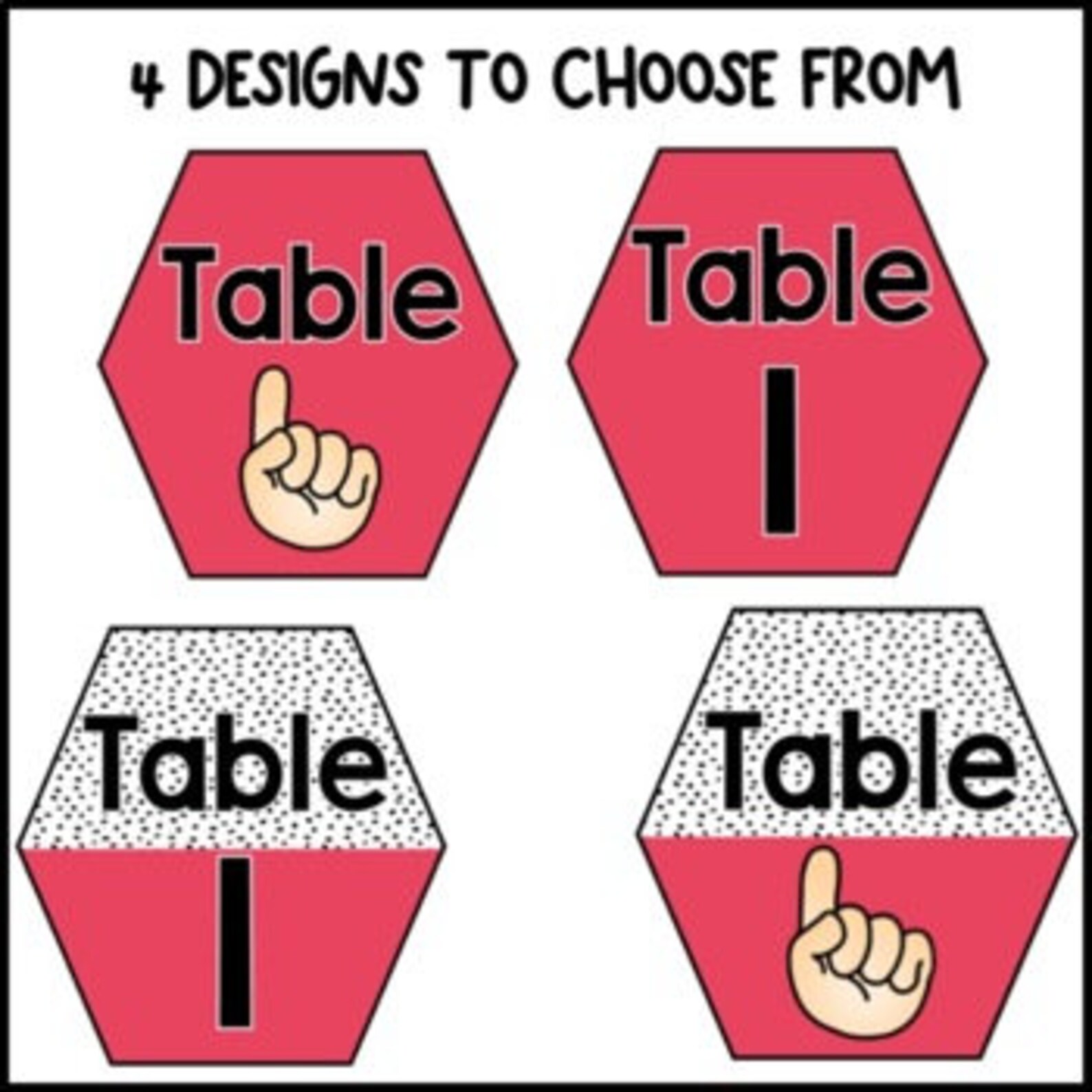 Bright Rainbow Table Group Signs | Editable | Dalmatian | Bulletin ...