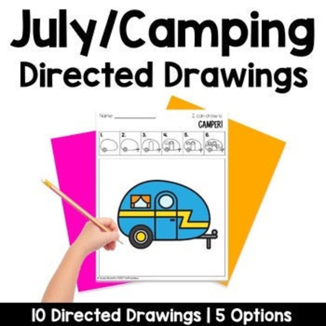 July Camping Directed Drawings | Summer - Etsy