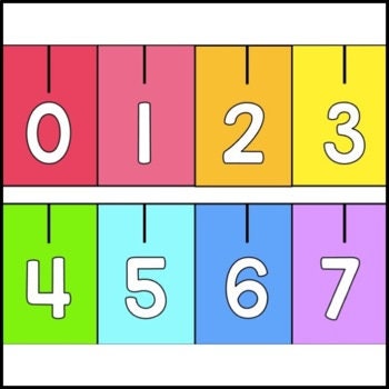 Bright Rainbow Number Line Editable Colorful Decor - Etsy