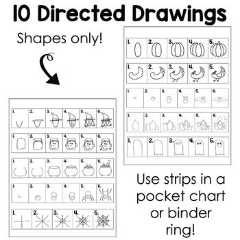 October Directed Drawings With Shapes | Halloween | Fall | Autumn - Etsy