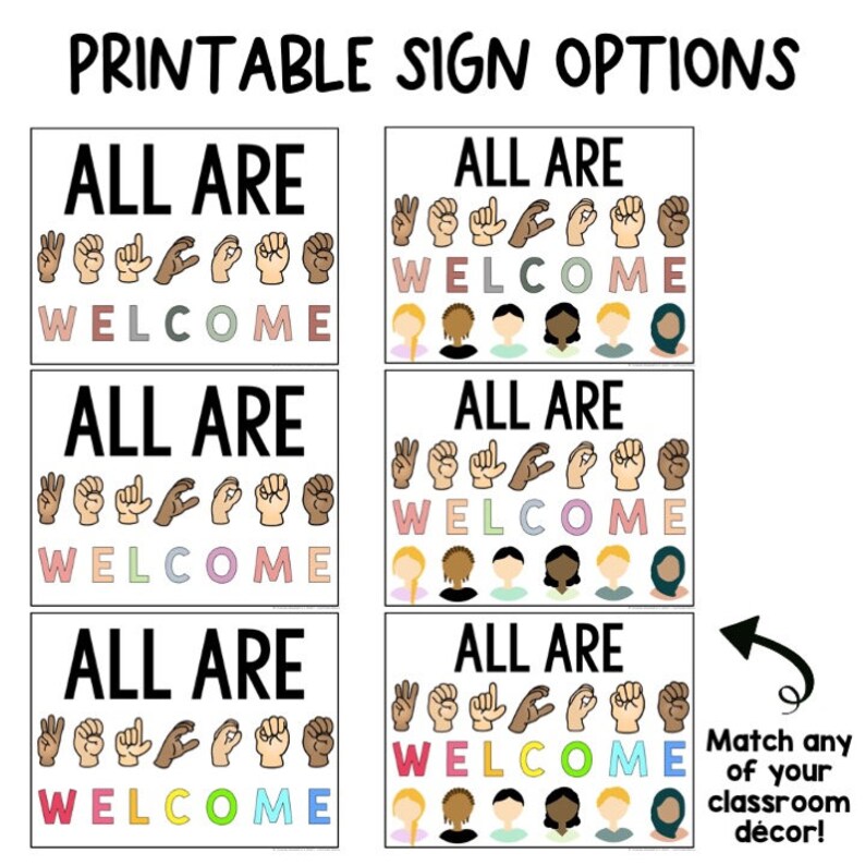 All Are Welcome Bulletin Board Boho Classroom (Download Now) - Etsy