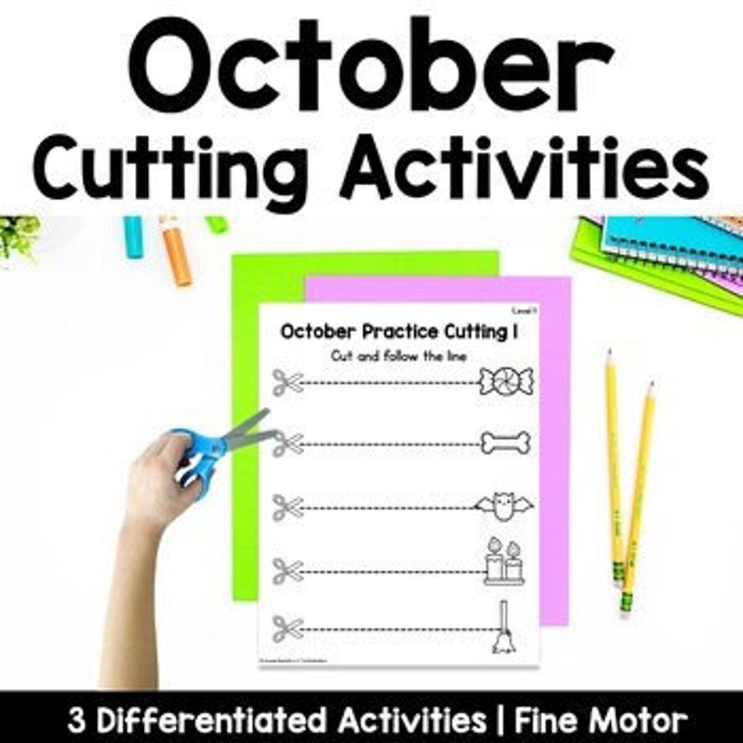October Cutting Pages | Fine Motor Tubs | Morning Work - Etsy