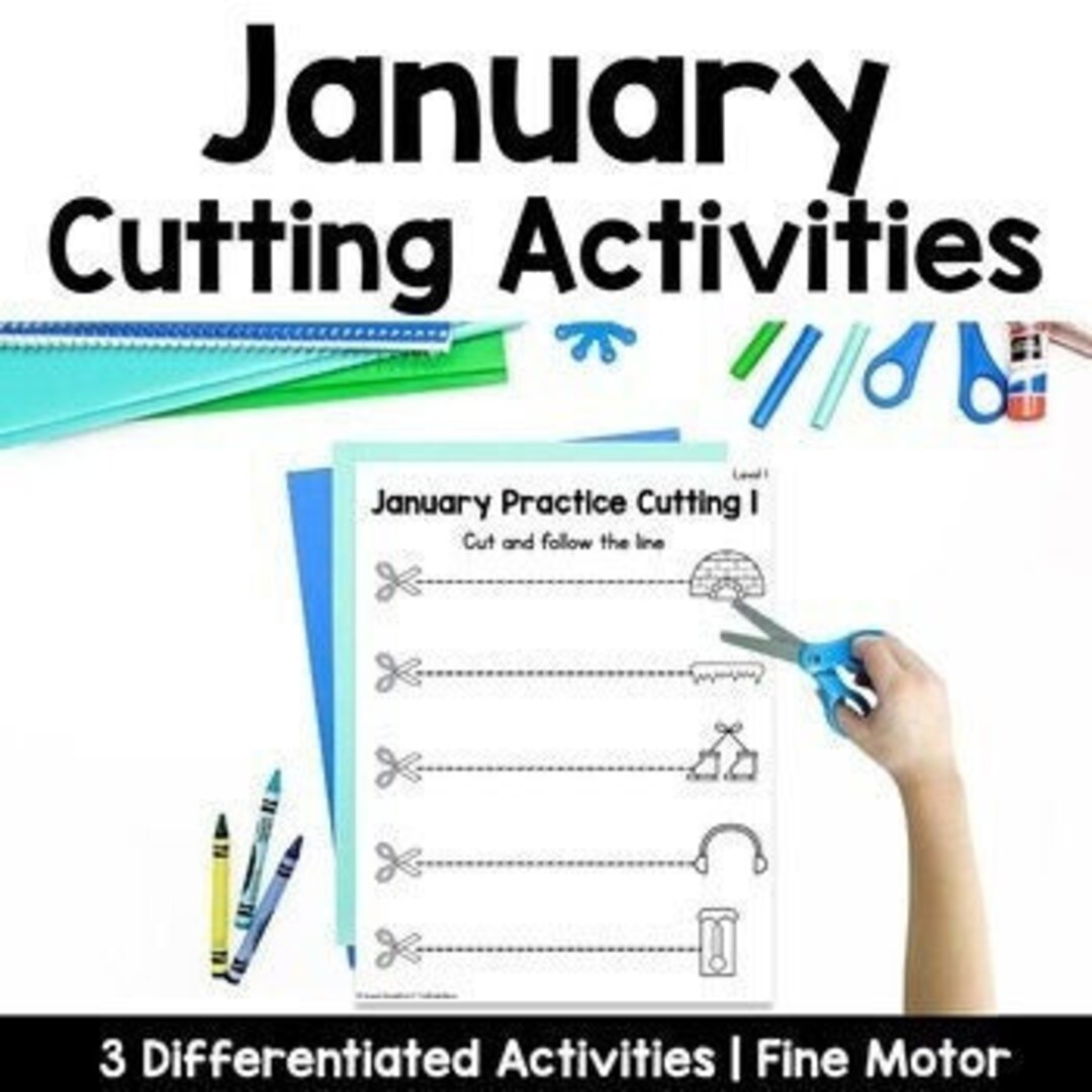 January Cutting Pages | Fine Motor Tubs | Morning Work - Etsy