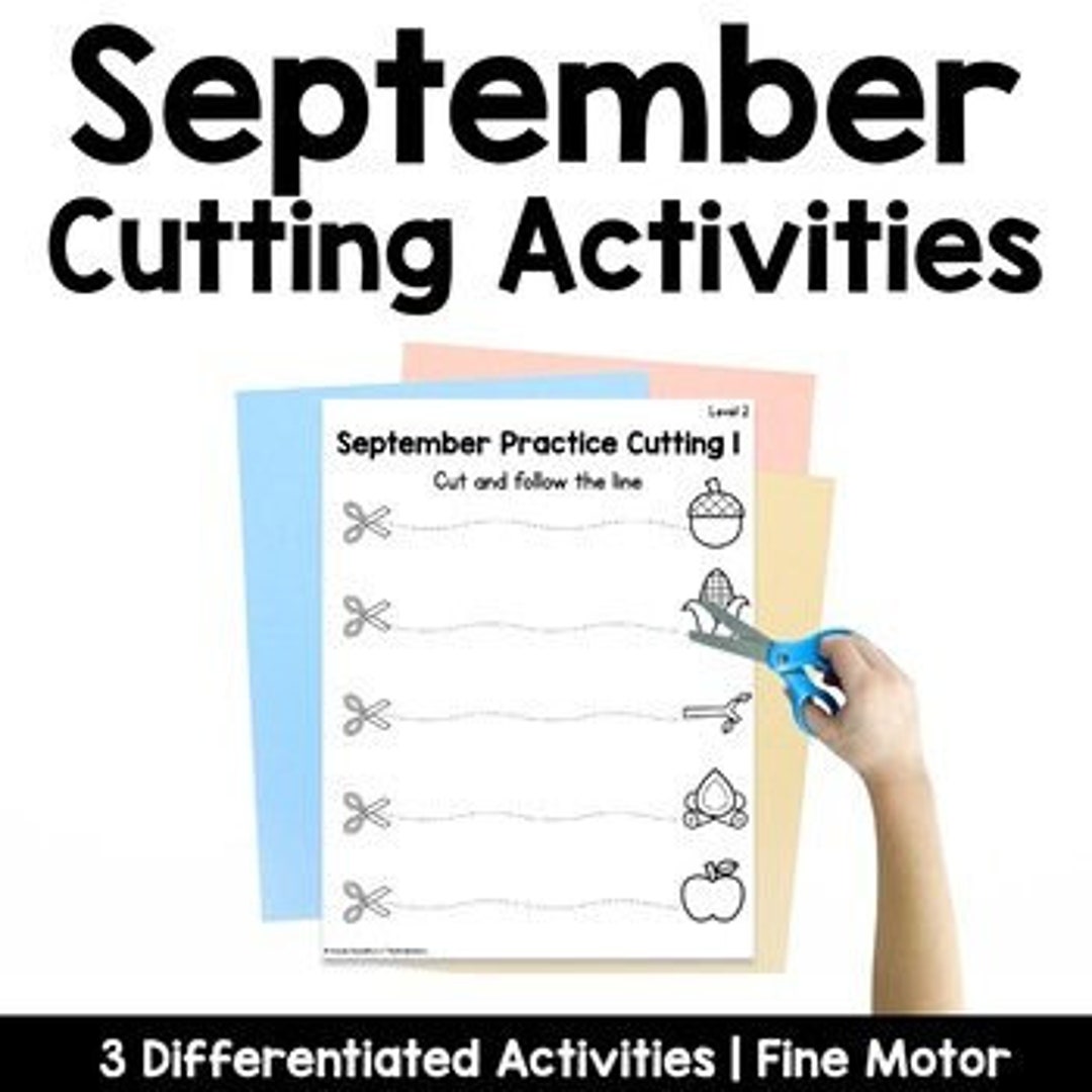 September Cutting Pages | Fine Motor Tubs | Morning Work - Etsy