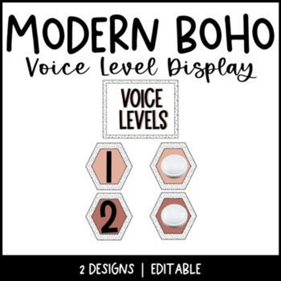 Modern Boho Voice Level Chart | Editable | Neutral Decor | Dalmatian ...