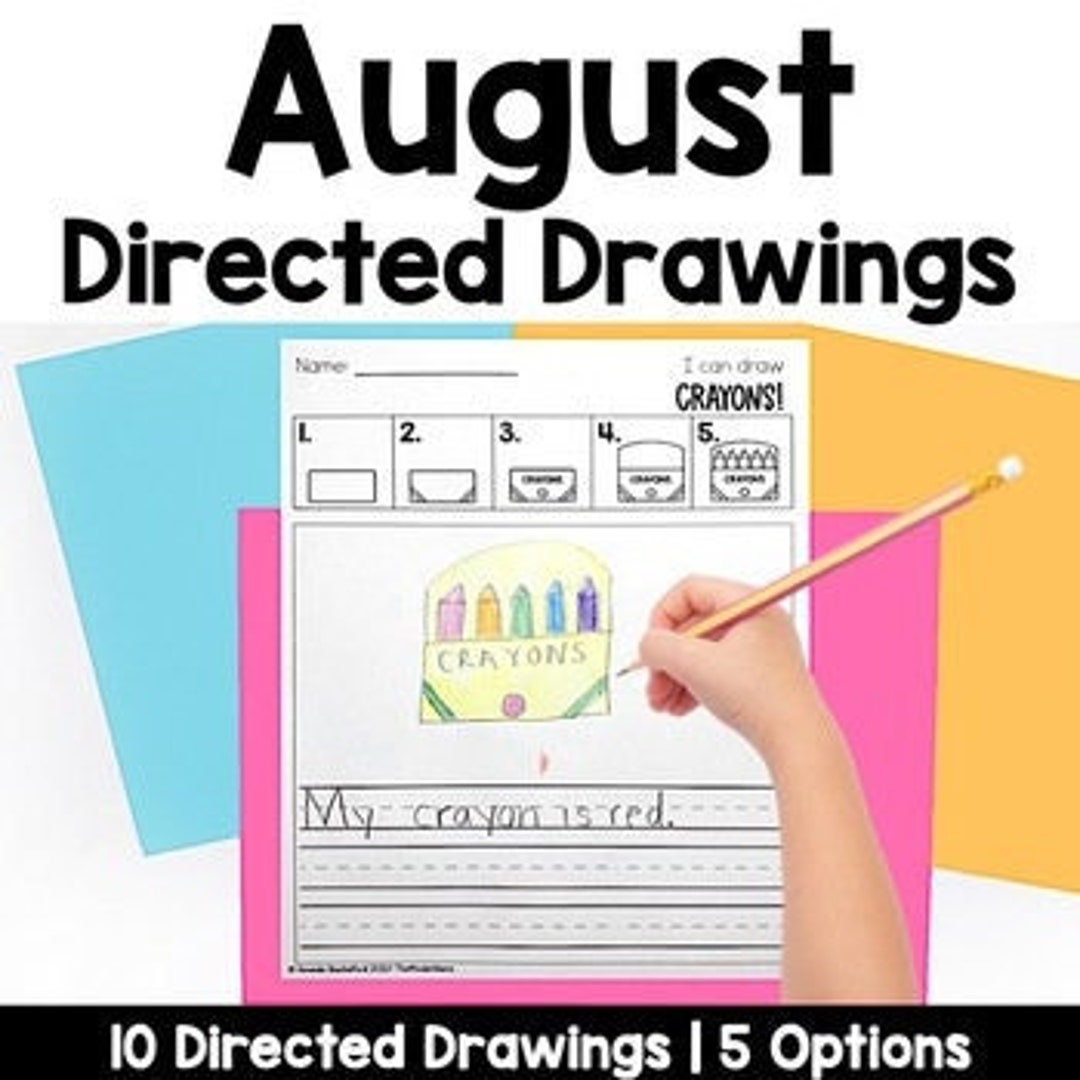 August Directed Drawings With Shapes | Back to School - Etsy