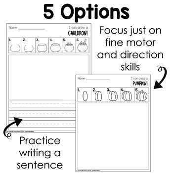 October Directed Drawings With Shapes | Halloween | Fall | Autumn - Etsy