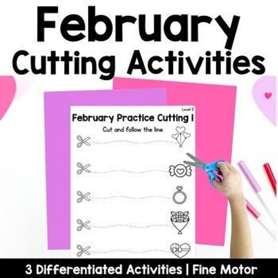 February Cutting Pages | Fine Motor Tubs | Morning Work - Etsy