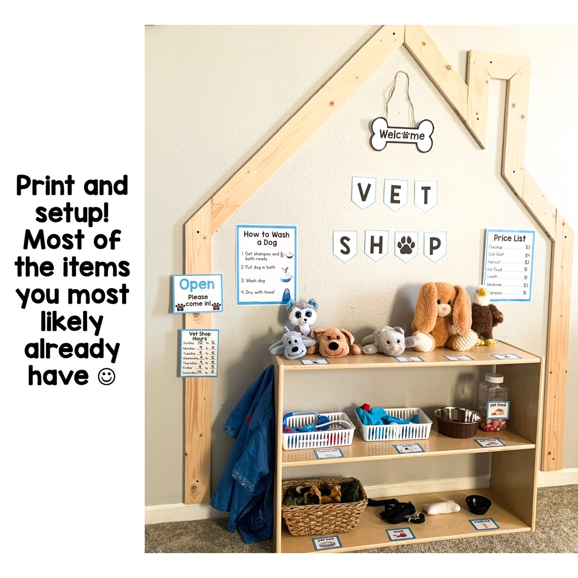 PRINTABLE Vet Shop Dramatic Play | Preschool Sensory Play | Elementary ...