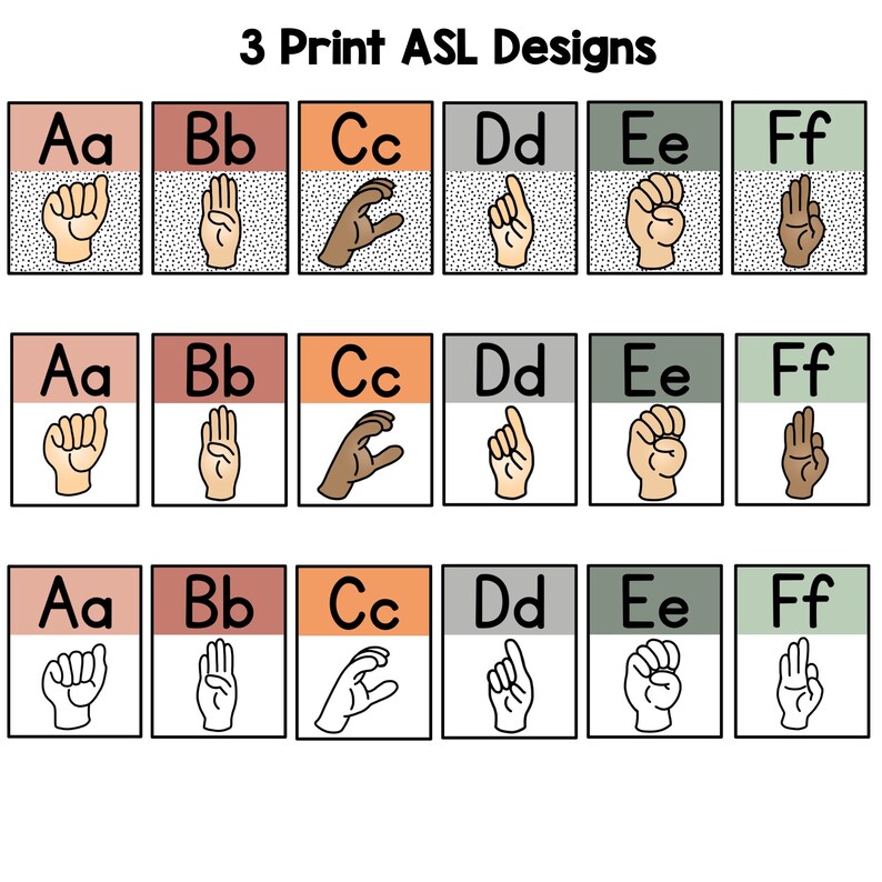 Boho ASL Alphabet Posters | Boho Classroom Decor | American Sign ...