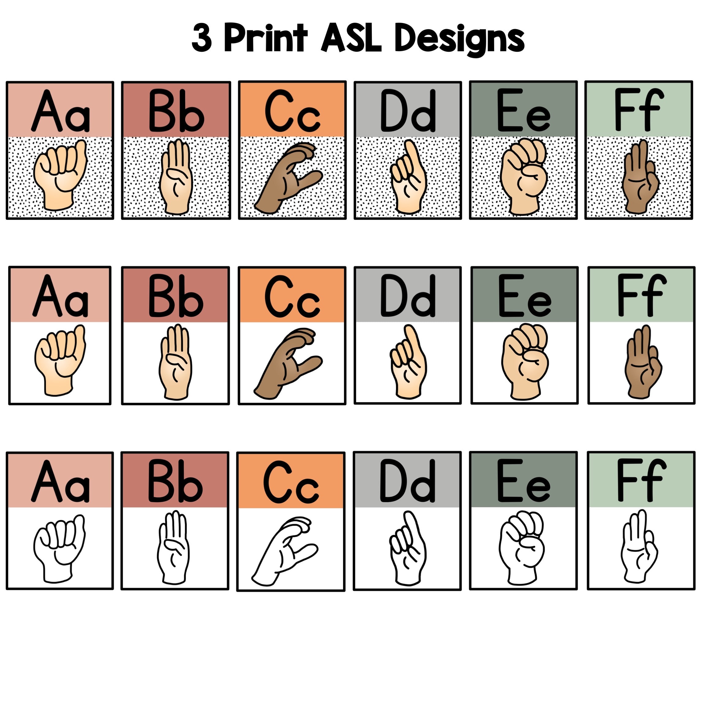Boho ASL Alphabet Posters | Boho Classroom Decor | American Sign ...